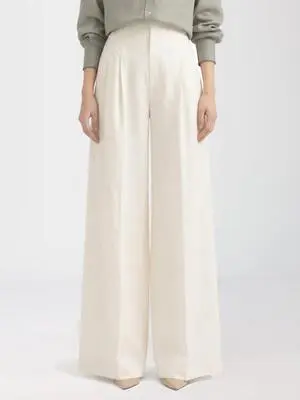 Brunello Cucinelli Linen Blend Wide-leg Trousers - Ivory