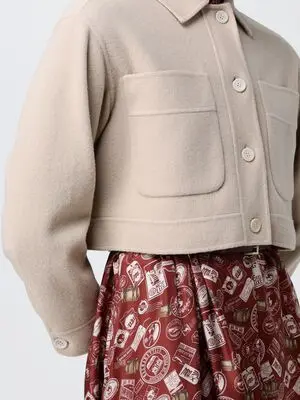 Max Mara Virgin Wool And Cashmere Cropped Jacket - Nude
