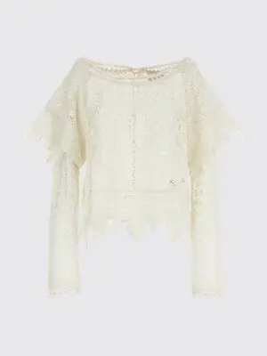 Isabel Marant Étoile Macramé Lace Long Sleeve Top - White