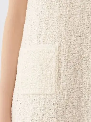Fabiana Filippi Sleeveless A-line Mini Dress With Crew Neck And Pockets - Butter