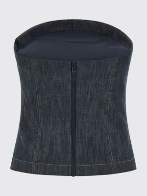 Brunello Cucinelli Strapless Denim Corset Top