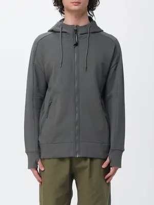 C.P. COMPANY Hooded Sweatshirt With Lens Mask - Grey
