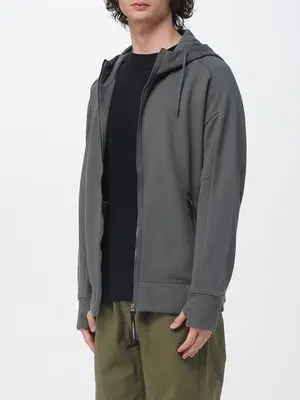 C.P. COMPANY Hooded Sweatshirt With Lens Mask - Grey