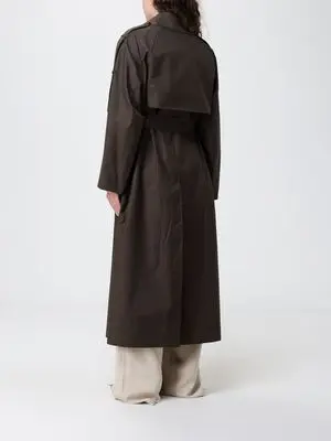 Max Mara Double Breasted Cotton Blend Trench Coat - Green