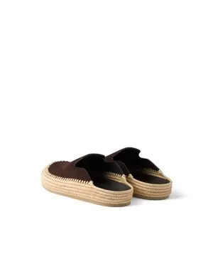 Prada Suede Mules - Brown
