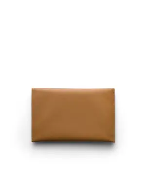 Prada Saffiano Leather Envelope Clutch - Brown