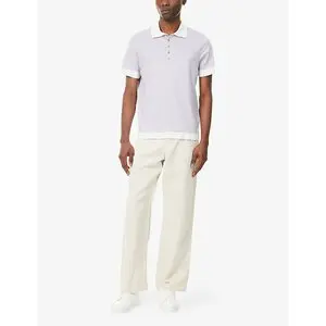 Paul Smith Embroidered-logo Contrasting-trim Knit Polo Shirt