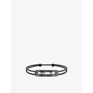 Messika Move Large Titanium And Diamond Cord Bracelet - Grey