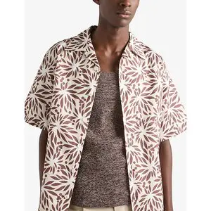 Prada Printed Cotton Bowling Shirt - Neutral