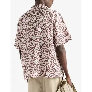 Prada Printed Cotton Bowling Shirt - Neutral