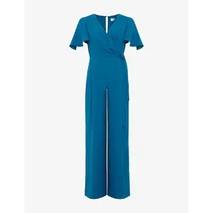 PHASE EIGHT Petite Julissa Wide-leg Woven Jumpsuit - Blue
