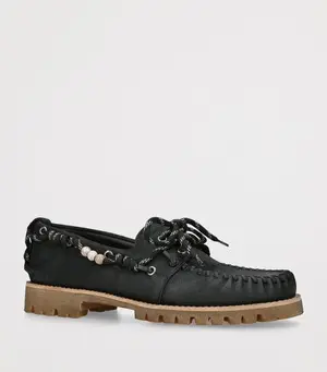 GOLDEN GOOSE Suede Cruise Boat Shoes - Black