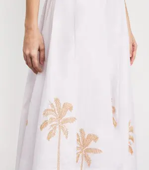 Staud Embroidered Wells Midi Dress