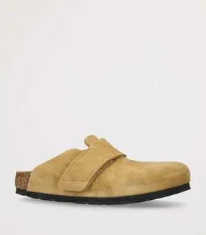 BIRKENSTOCK Suede Loma Clogs - Beige