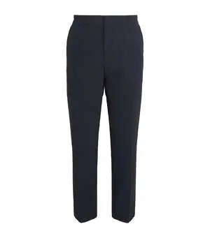 Paul Smith Cotton-blend Seersucker Trousers - Navy