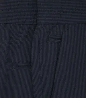 Paul Smith Cotton-blend Seersucker Trousers - Navy