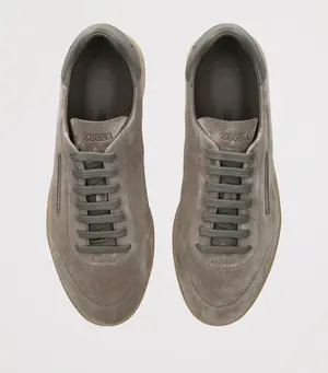 Zegna Suede Lace-up Sneakers - Grey