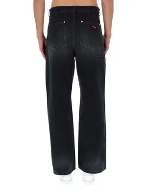 Marni Jeans With Logo Appliqu - Black
