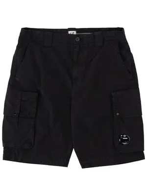 C.P. COMPANY C. P. Company Logo Patch Cargo Shorts - Black