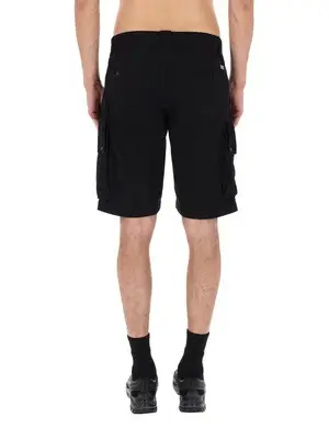 C.P. COMPANY C. P. Company Logo Patch Cargo Shorts - Black