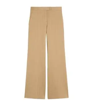 Max Mara Cotton Jersey Pinstripe Trousers - Beige