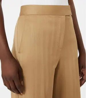 Max Mara Cotton Jersey Pinstripe Trousers - Beige