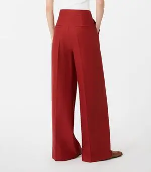 Max Mara Cotton Jersey Wide-leg Trousers - Red