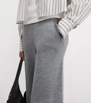 ANINE BING Wool-cashmere Knitted Adley Trousers