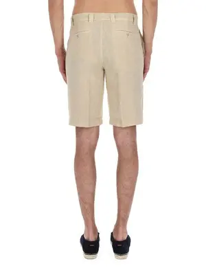 120% Lino Shorts In Lino - Beige