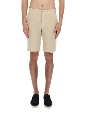 120% Lino Shorts In Lino - Beige