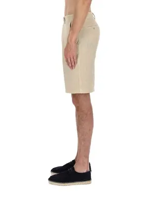 120% Lino Shorts In Lino - Beige