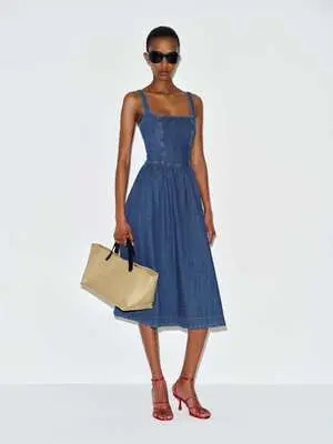 REFORMATION Janu Denim Midi Dress - Blue