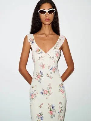 Reformation Deep V-Neck Mini Dresses