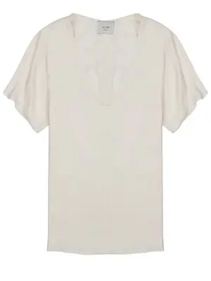 ALYSI Twill Silk Blouse