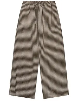 ALYSI Wide Leg Striped Trousers - Nude