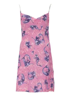 Versace Mini Abito In Raso - Pink