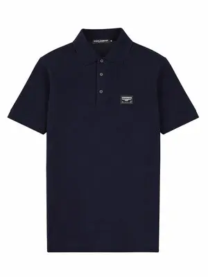 Dolce & Gabbana Polo Con Patch Logo - Blue