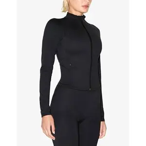 NIKESKIMS Matte Mock-neck Full Zip Jacket - Obsidian