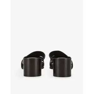 TOD'S Leather Heeled Mules - Dark Brown