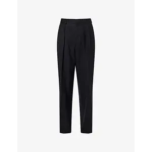 TOM FORD Pleated Wide-leg Wool Trousers - Black