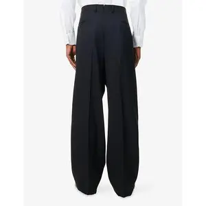 TOM FORD Pleated Wide-leg Wool Trousers - Black