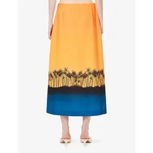 ROSIE ANTWERP Sunset-print Woven Maxi Skirt