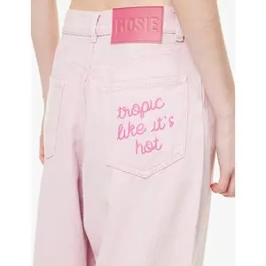 ROSIE ANTWERP Emily Wide-leg Cotton-blend Jeans