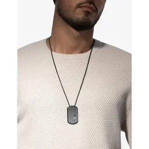 Messika Move Large Graphite Titanium And Diamond Pendant Necklace