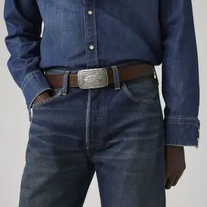 LEVI'S Western Plaque Belt - Brown