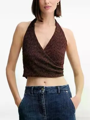 Guess Sleeveless V-neck Cropped Top