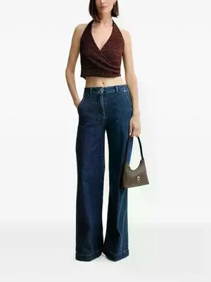 Guess Sleeveless V-neck Cropped Top
