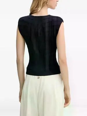 Guess Button-embellished Ribbed Top - Blue