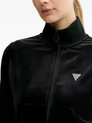 Guess Zipped Rhinestone-embellished Top