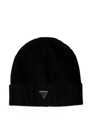 Guess Ribbed Logo Hat And Scarf Set